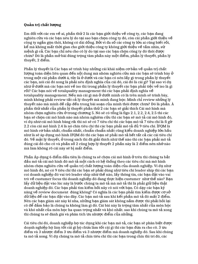 QTCL Yêu Cầu Tiểu Luận Thô | PDF