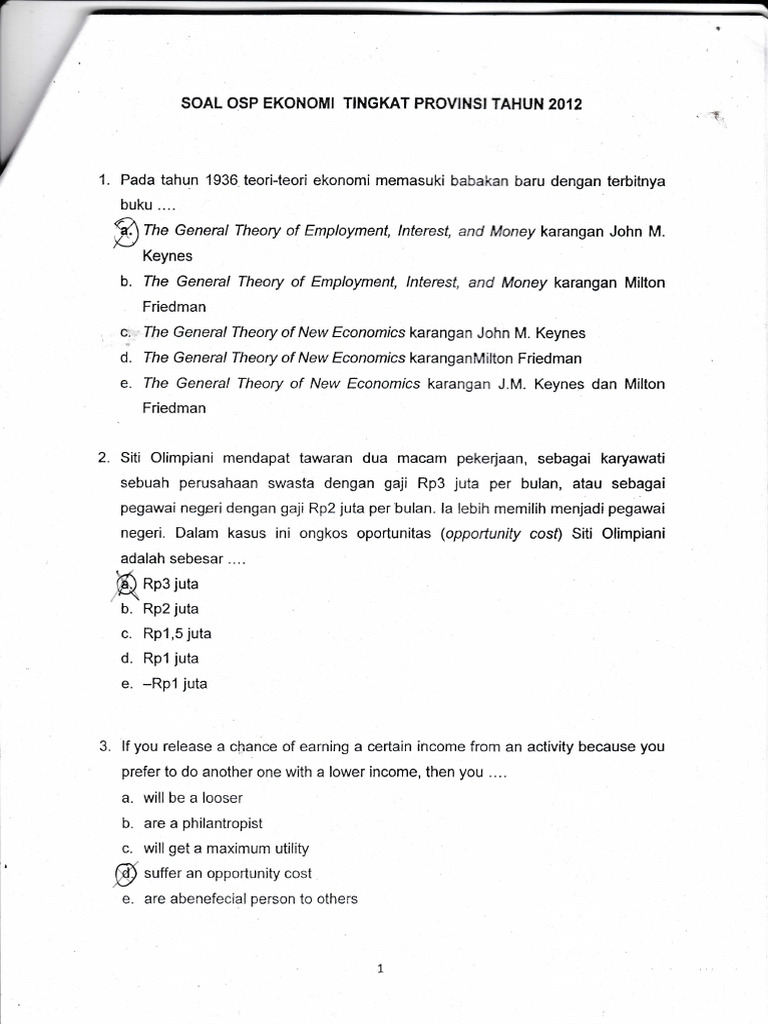 OSP 2012 SOAL (Kak Rianita) | PDF