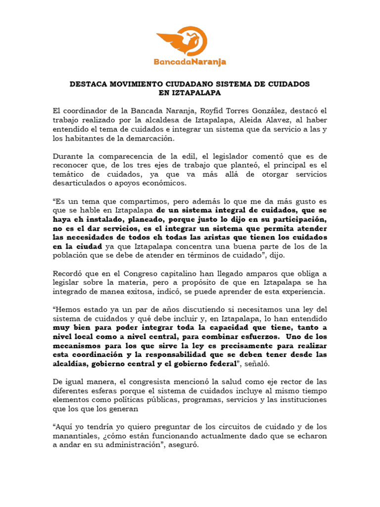 Posicionamiento Royfid Torres en Comparecencia de Aleida Alavez | PDF ...