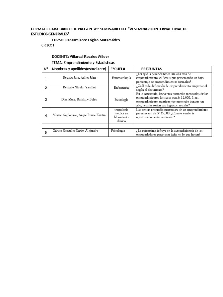 Formato para Banco de Preguntas-1-1 | PDF