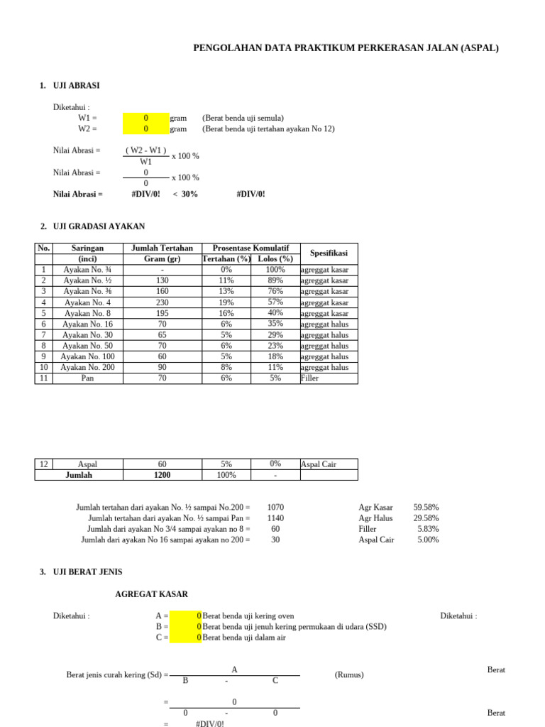 Perhitungan Prak. Perkerasan Jalan | PDF