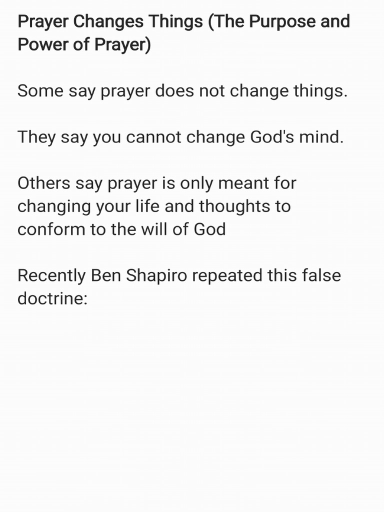 Prayer Changes Things | PDF