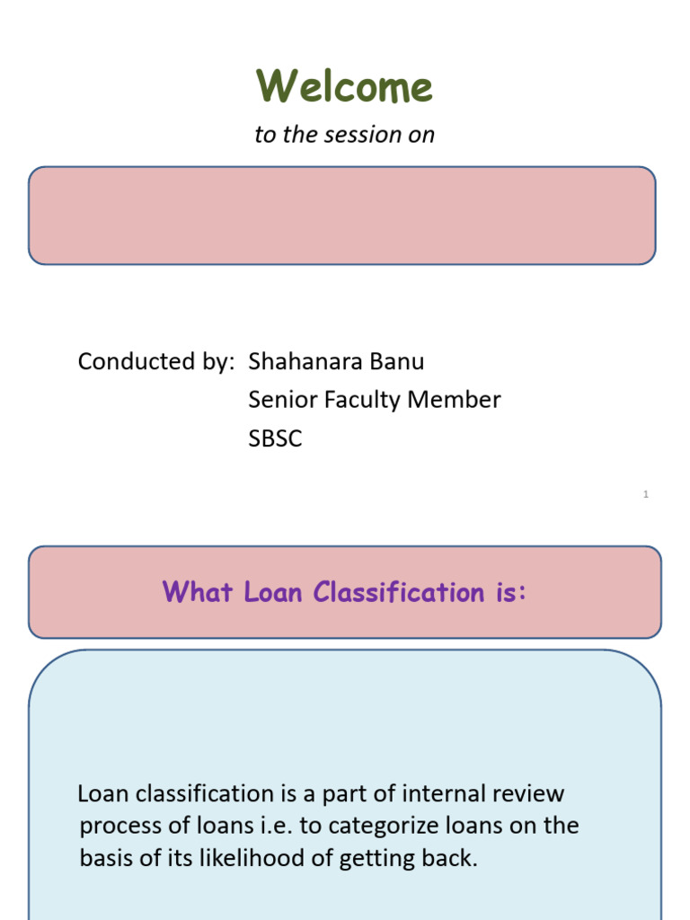 Loan Classification Overview and Guidelines | PDF | Loans | Banks