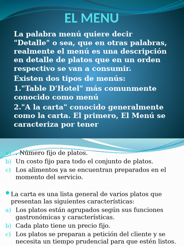 Composicion de Menus | PDF | Alimentos | Cocina