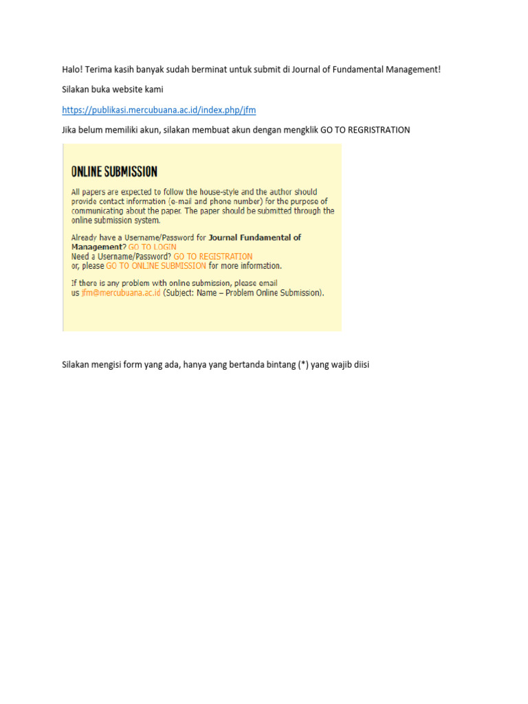 Petunjuk Submit JFM | PDF
