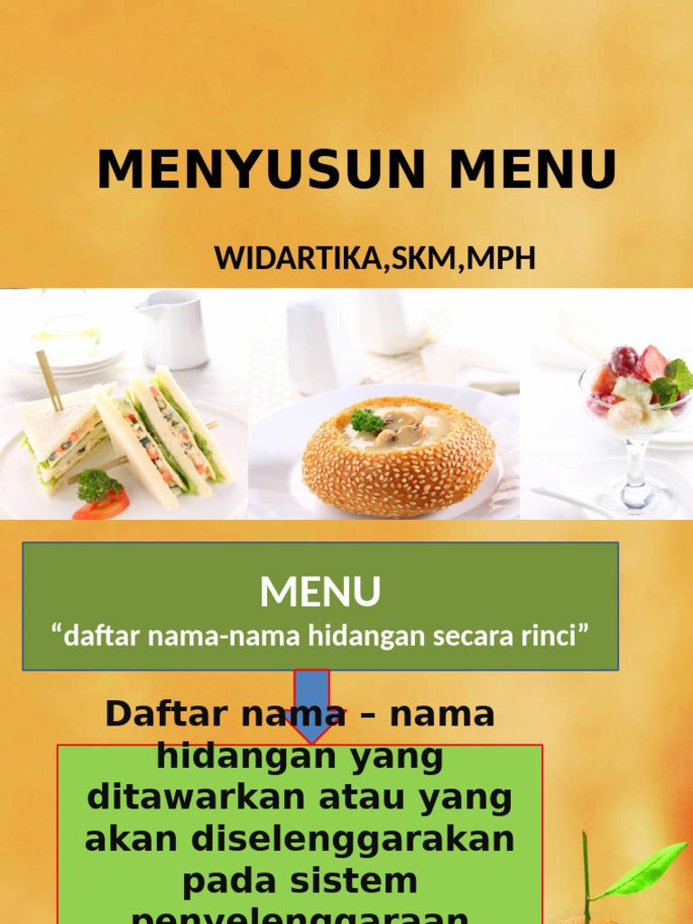 Menu Planning 2015 | PDF