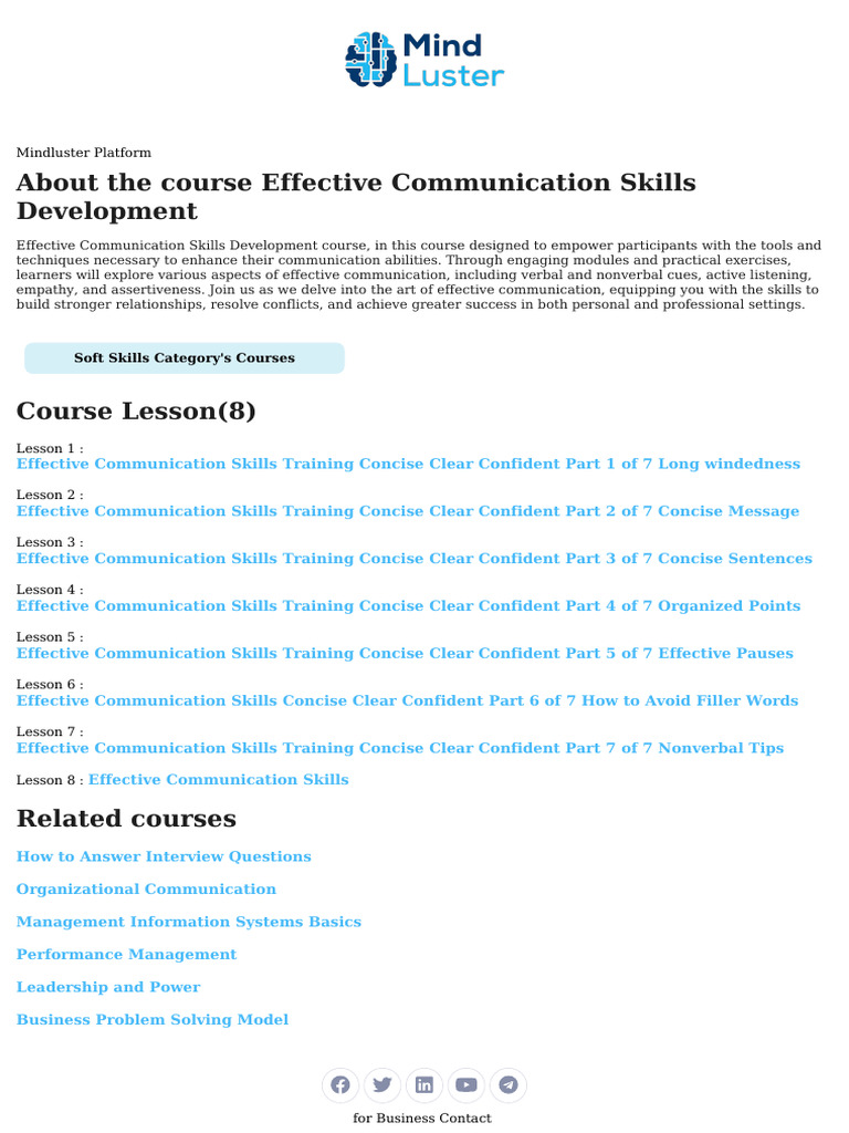 Effective Communication Skills Course | PDF
