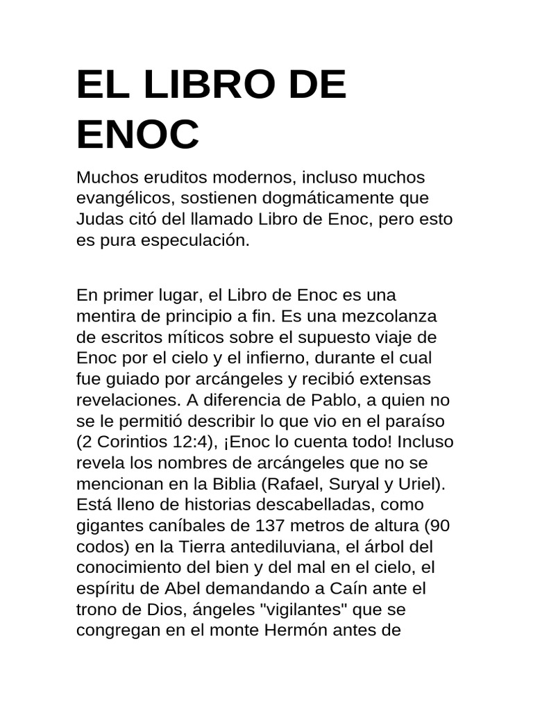 El Libro de Enoc | PDF | Libro de Enoc | Creencia religiosa y doctrina