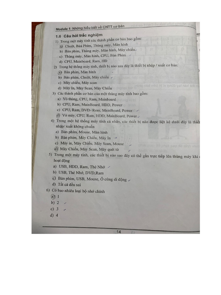 Câu Hỏi Trắc Nghiệm Tin Học Cơ Bản Trong Sách IUH | PDF