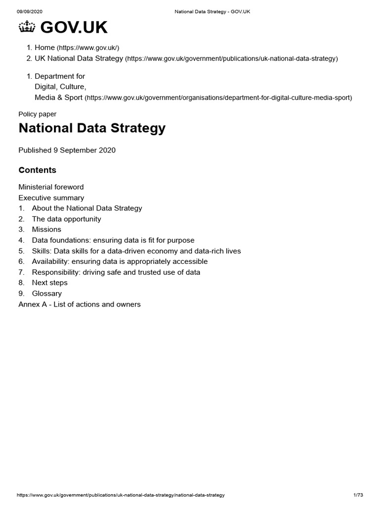 UK National Data Strategy | PDF | Electronic Health Record | National ...