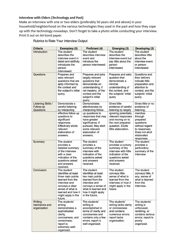 Information Age Activity Interview With Elders | PDF