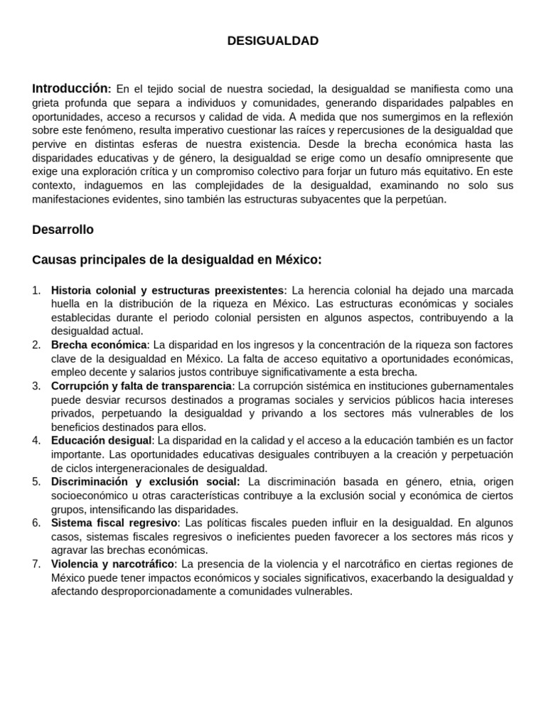 Mapa de la Desigualdad en México | PDF | Desigualdad social ...