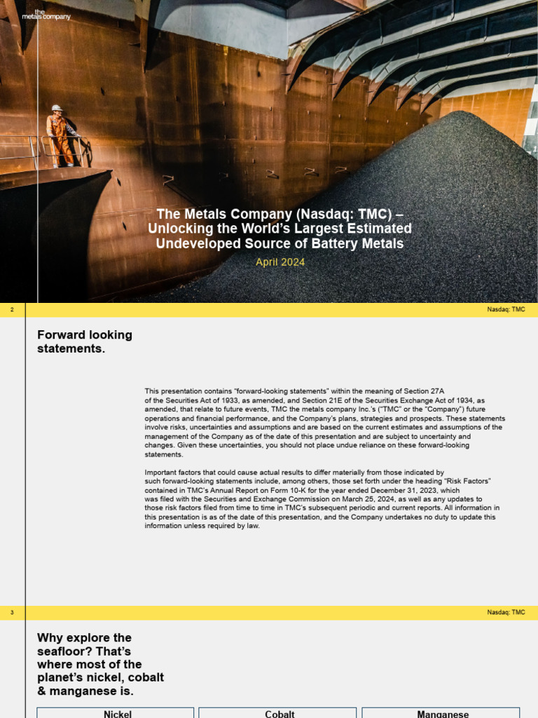 TMC 2024 April Investor Presentation - April 2024 Compressed | PDF | Nickel | United Nations ...