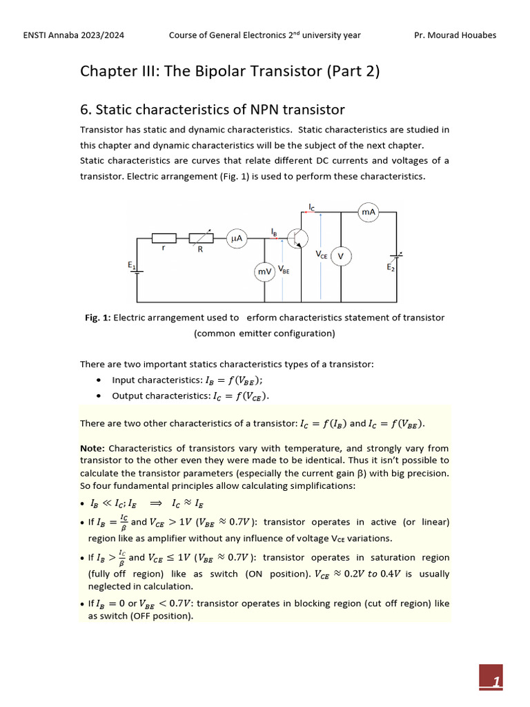 ELN GEN Course Materials Ch III Part 2 | PDF | Transistor | Electrical Circuits