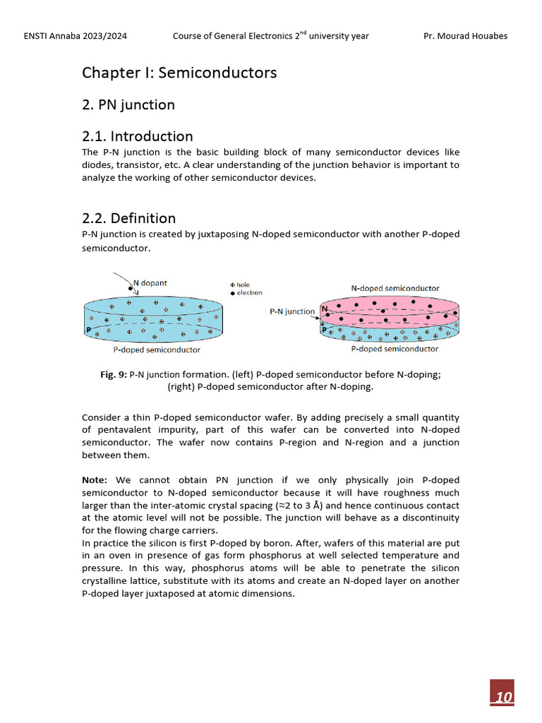 Course Material GEN ELN CH 1 - Part 2 | PDF | P–N Junction | Semiconductors