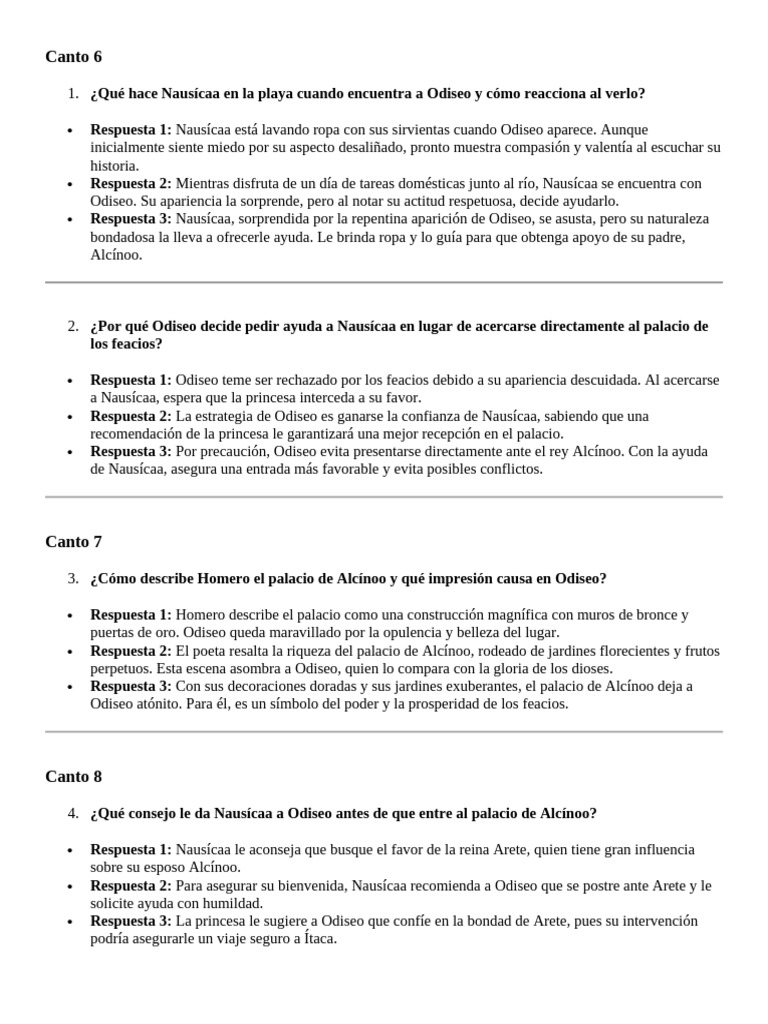 Encuentro de Odiseo y Nausícaa en Feacia | PDF | Odiseo | Odisea