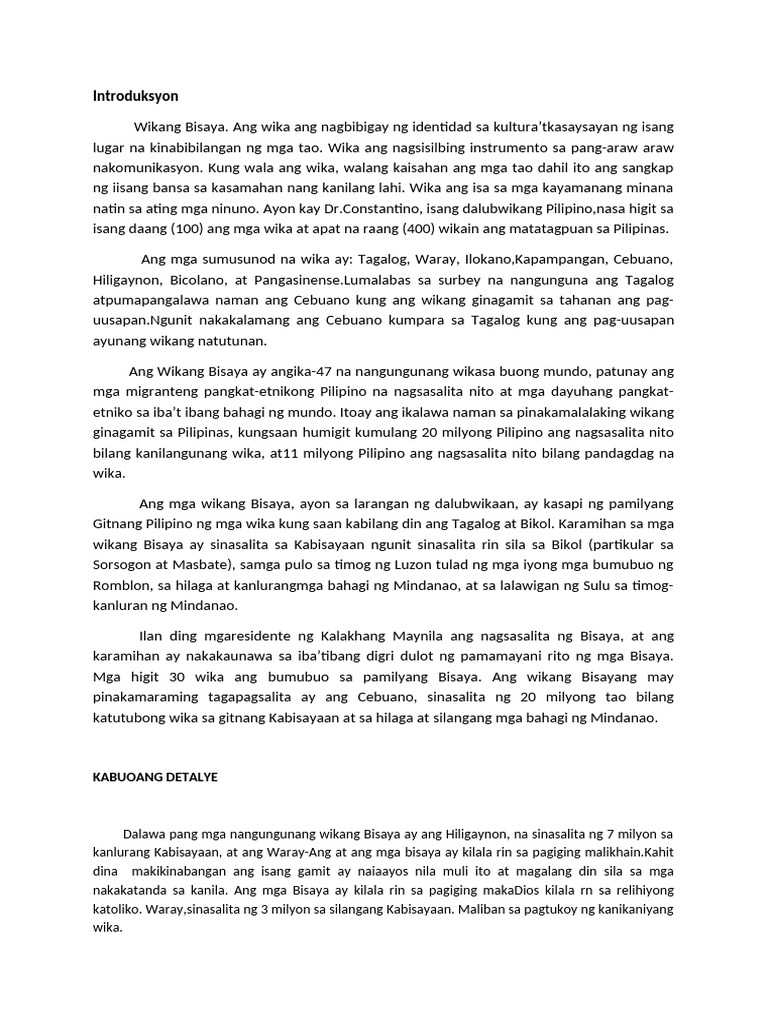 Pananaliksik Sa Wikang Bisaya | PDF