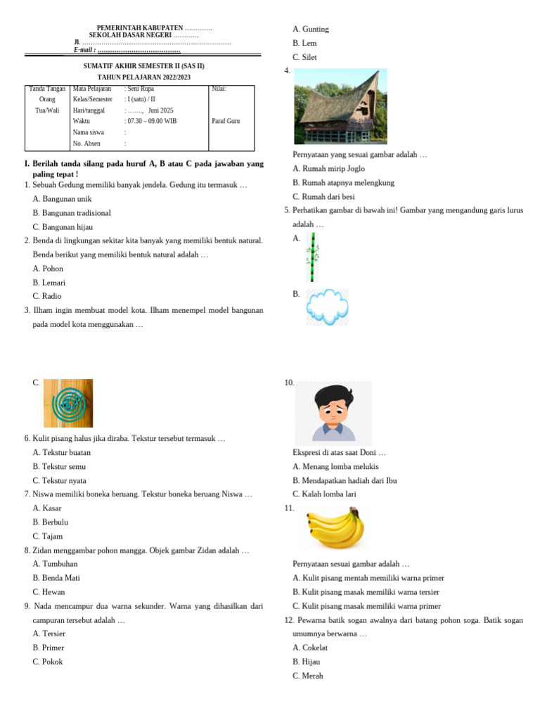 Seni Rupa SAS 2 KLS 1 | PDF