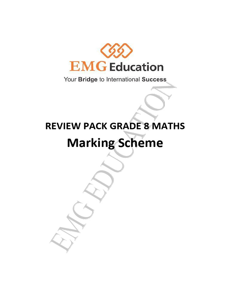 Grade 8 Maths Study Pack 1 + Answers | PDF | Mathematics