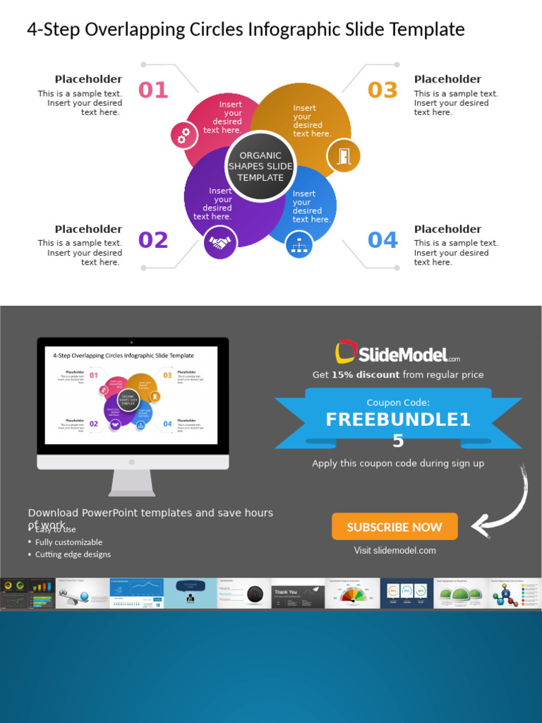 Free 4-Step Overlapping Circles Infographic PowerPoint Template | PDF