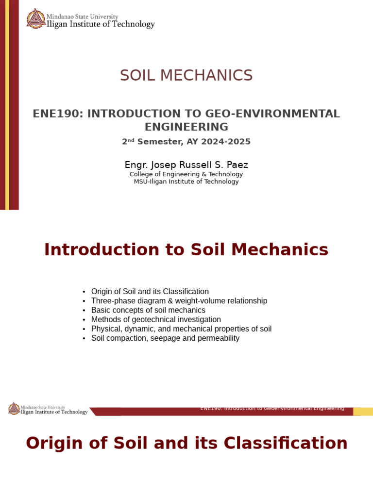 Lecture 1 Soil Mechanics | PDF | Rock (Geology) | Natural Materials
