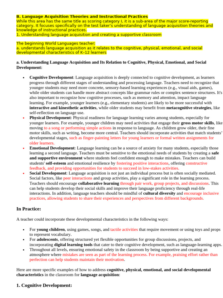 A Language Acquisition Theories and Instructional Practices | PDF ...