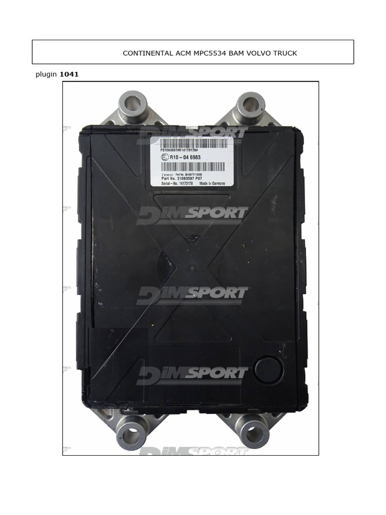 Continental Acm MPC5534 Bam Volvo Truck | PDF