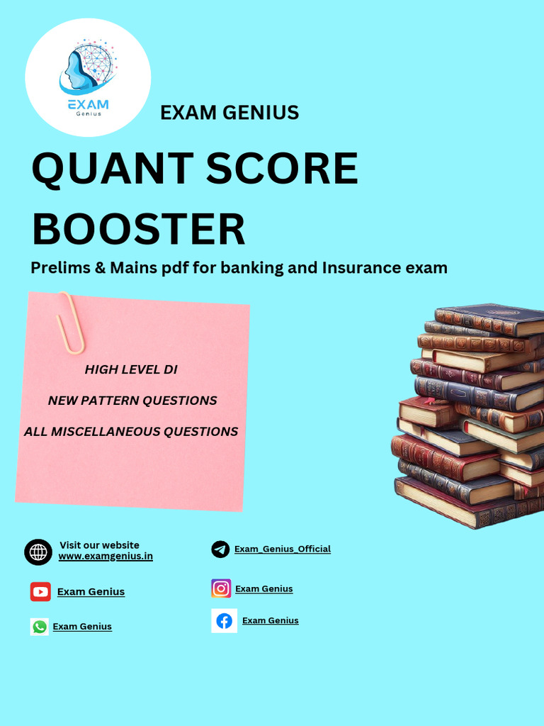 Quant Genius Score Booster For Prelims Exam Set - 10 | PDF