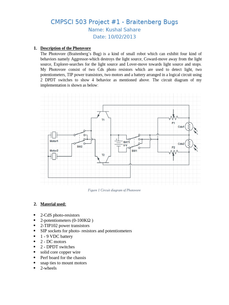 Description of The Photovore | PDF | Resistor | Electrical Network