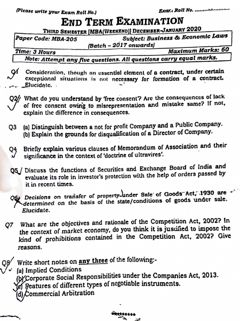 Old Question Paper | PDF