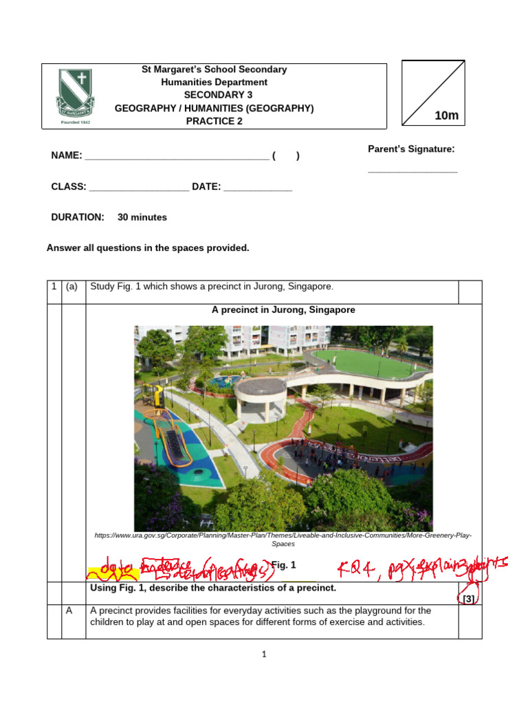 Geography Practice 2 Sec 3 - Ans - Annotated EGY | PDF