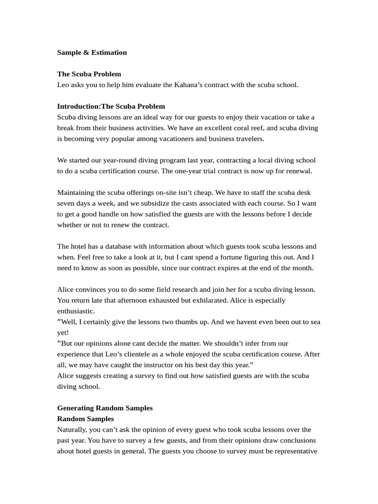 Sample&estimate | PDF | Normal Distribution | Confidence Interval