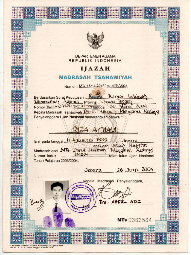 Ijazah Mts Riza Amali - Compressed | PDF