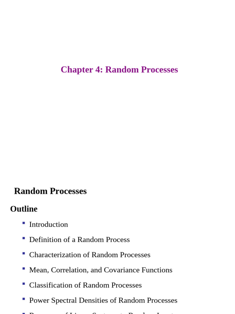 04-Random Processes | PDF | Stochastic Process | Spectral Density
