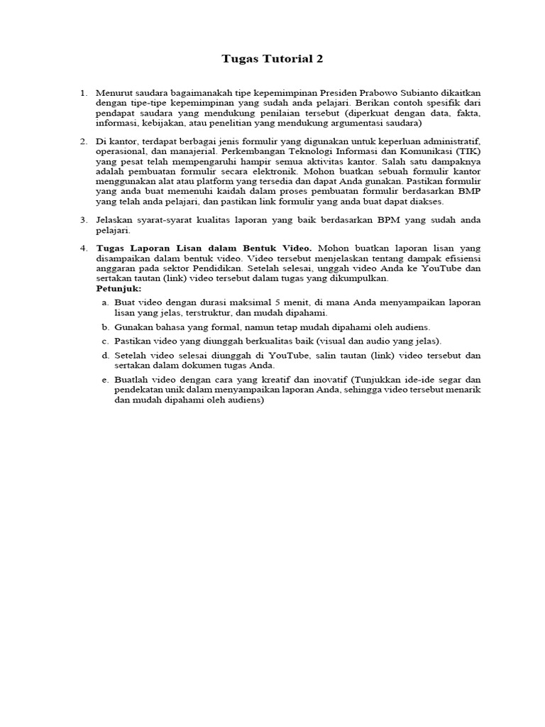 Tugas Tutorial 2 Adm Perkantoran | PDF