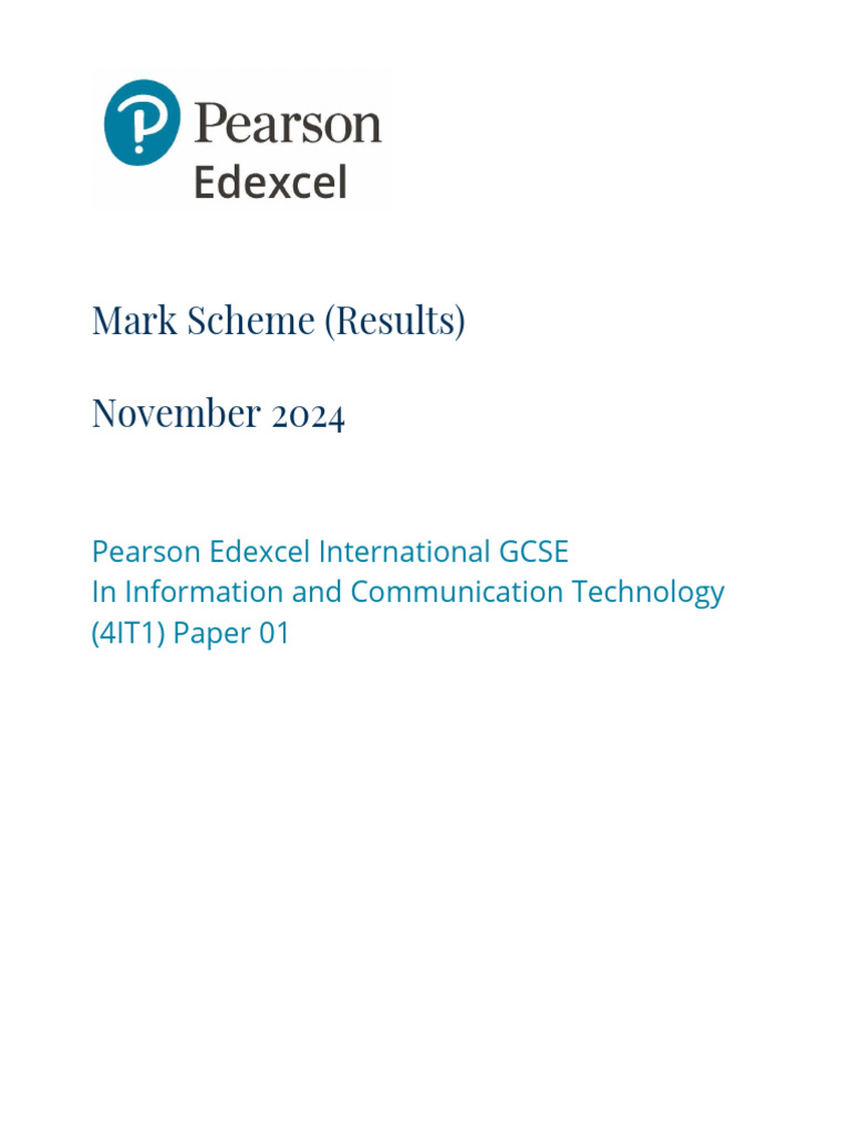 2024 ICT Paper 1 Marking Scheme | PDF | Http Cookie | Computer Network
