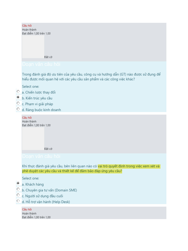 Câu hỏi PTKD | PDF