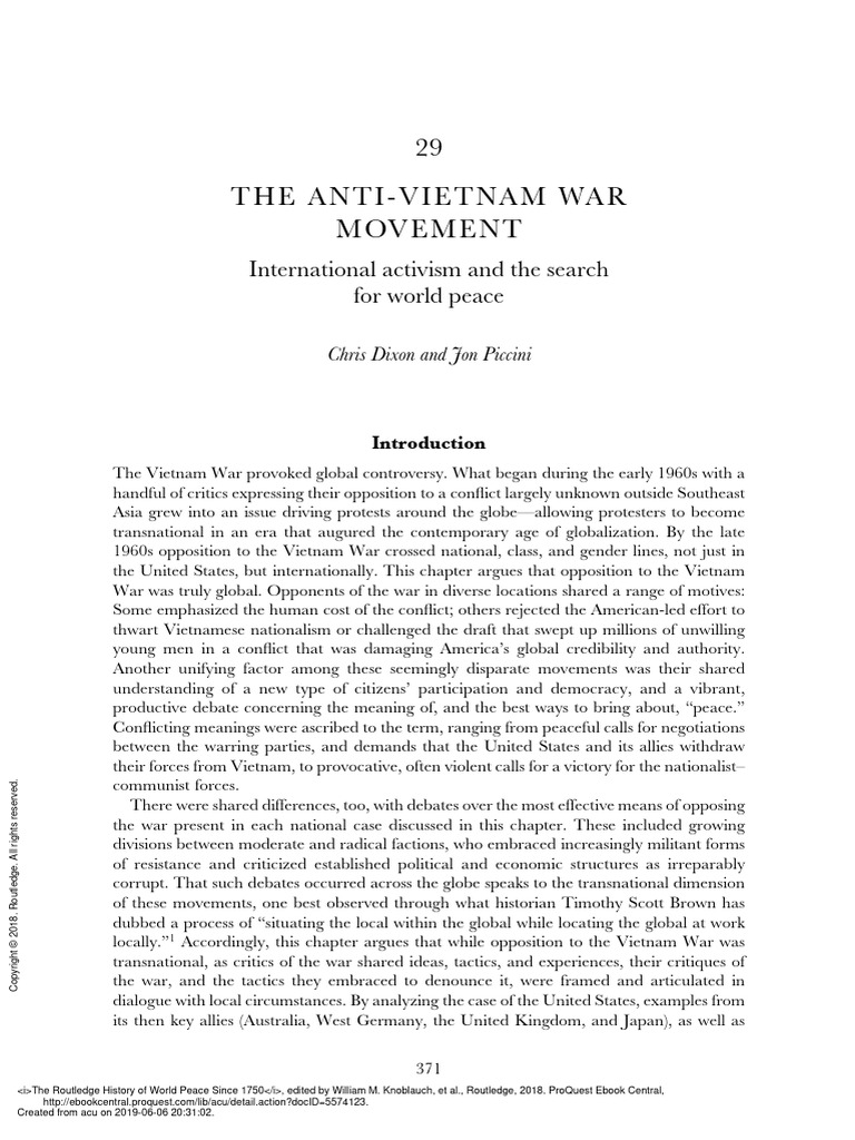 The Anti Vietnam War Movement Internatio | PDF | Vietnam War