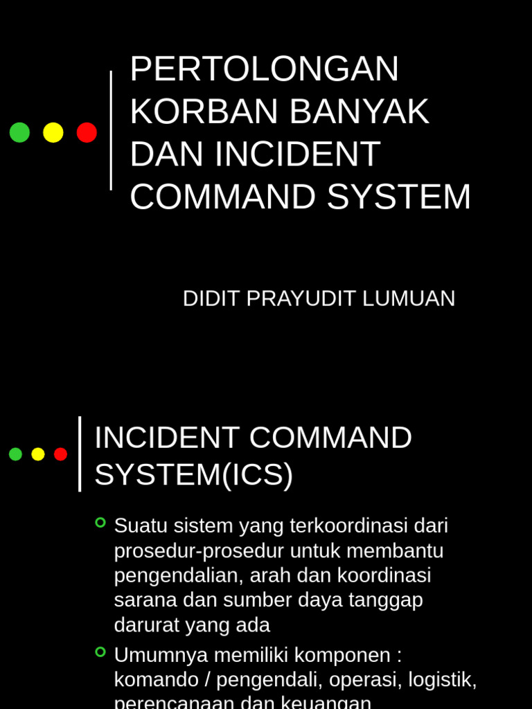 Pertolongan Korban Banyak Dan Incident Command System | PDF