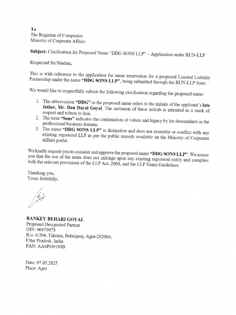 Objects and Clarification Letter | PDF