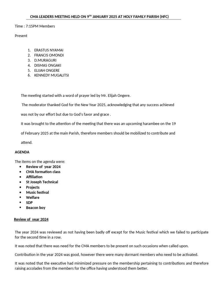 Cma Leaders Meeting 2025 | PDF