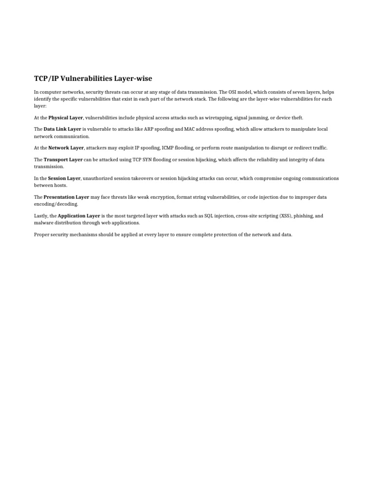 TCPIP_Vulnerabilities_OSI_7_Layers | PDF