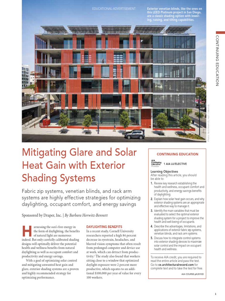 Mitigating Glare and Solar Heat Gain - Architectural Record | PDF ...