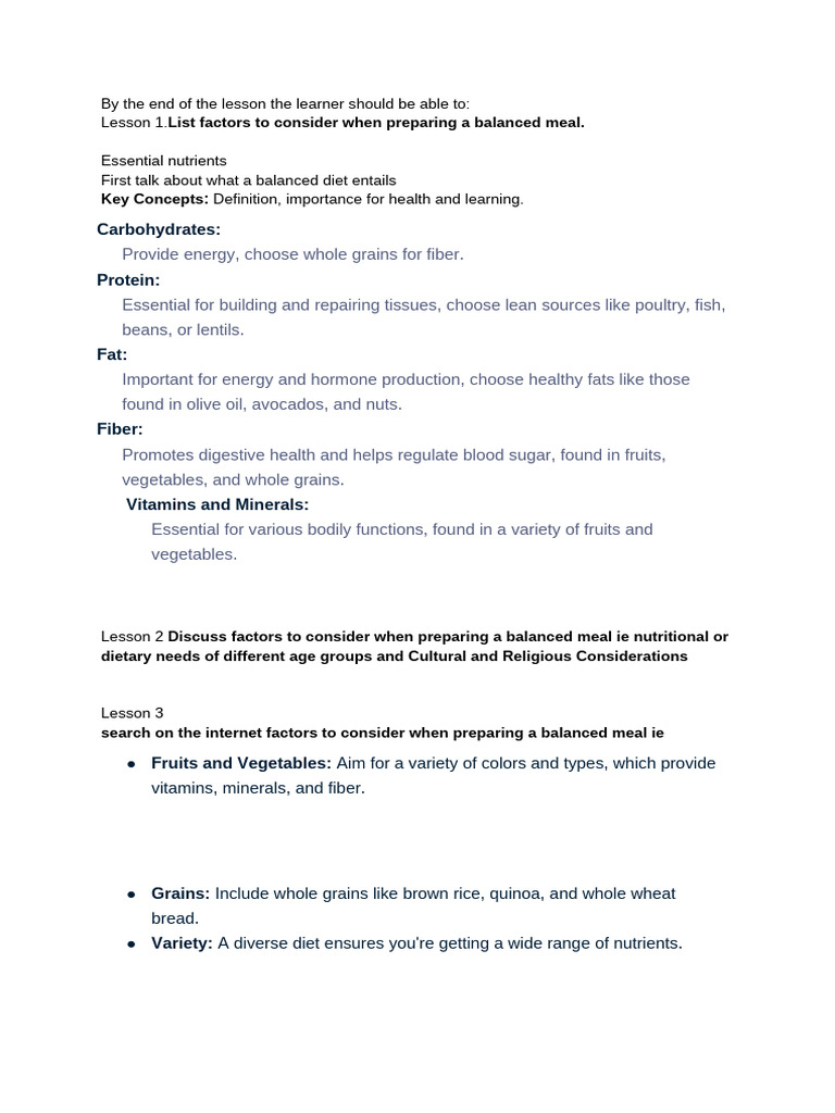 Grade 8 Agriculture Lesson Break Down | PDF | Whole Grain | Foods
