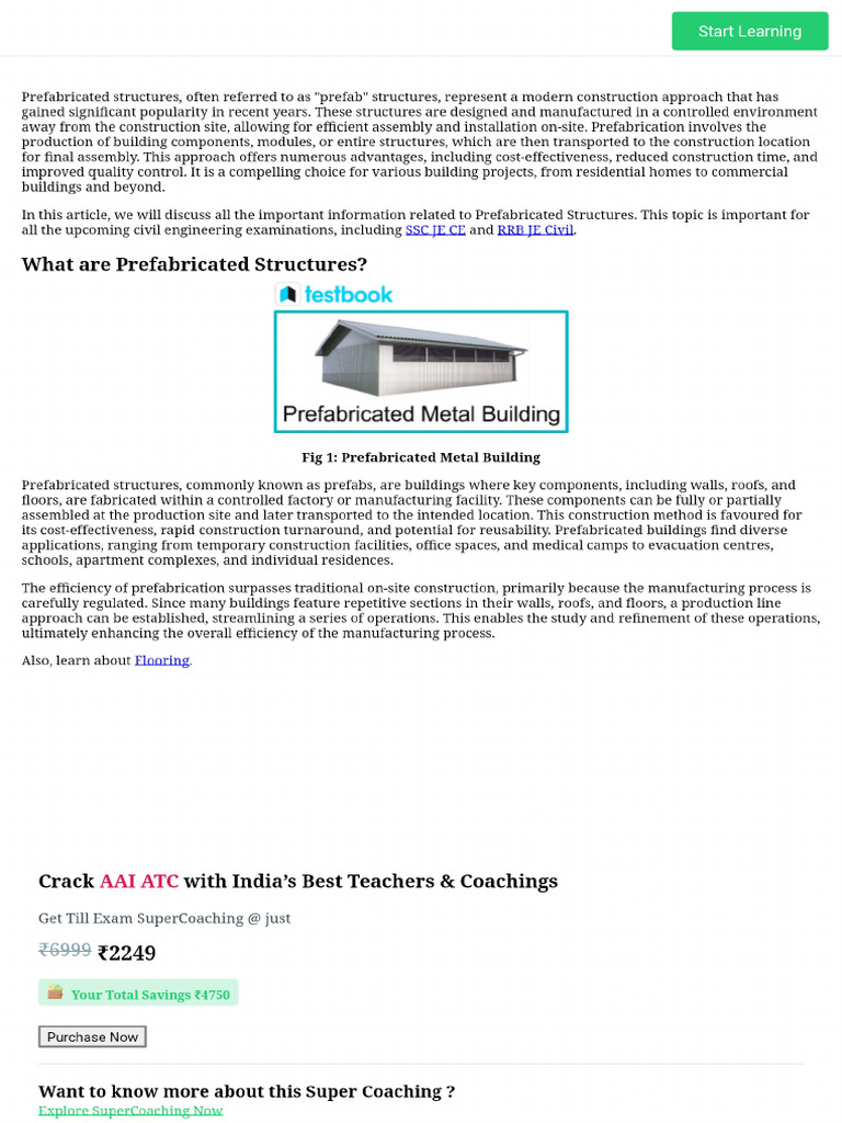 Prefabricated Structures - Components, Methods of Prefabrication ...