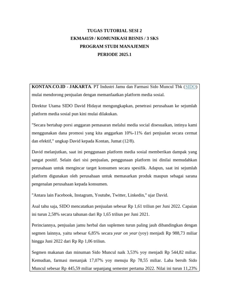 Tugas 2 EKMA 4159 | PDF