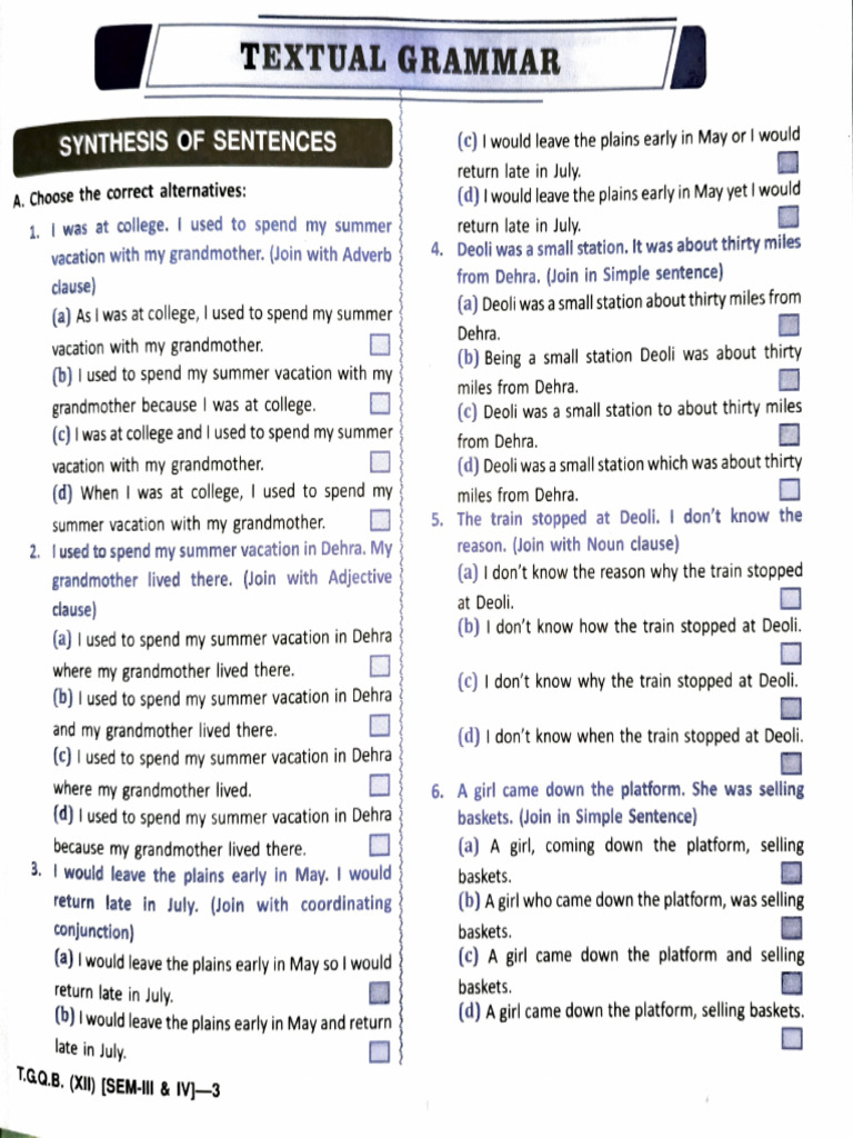 Grammar Exercises: Night Train at Deoli | PDF | Grammar | Syntax