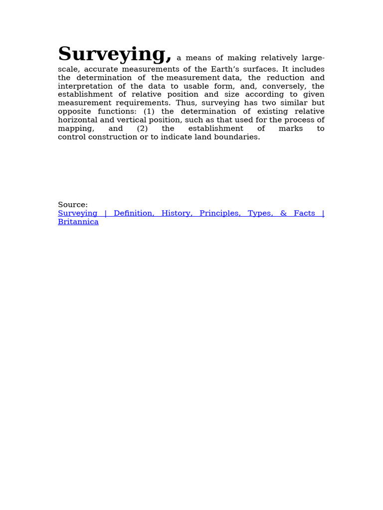 Understanding Surveying: Methods & Functions | PDF