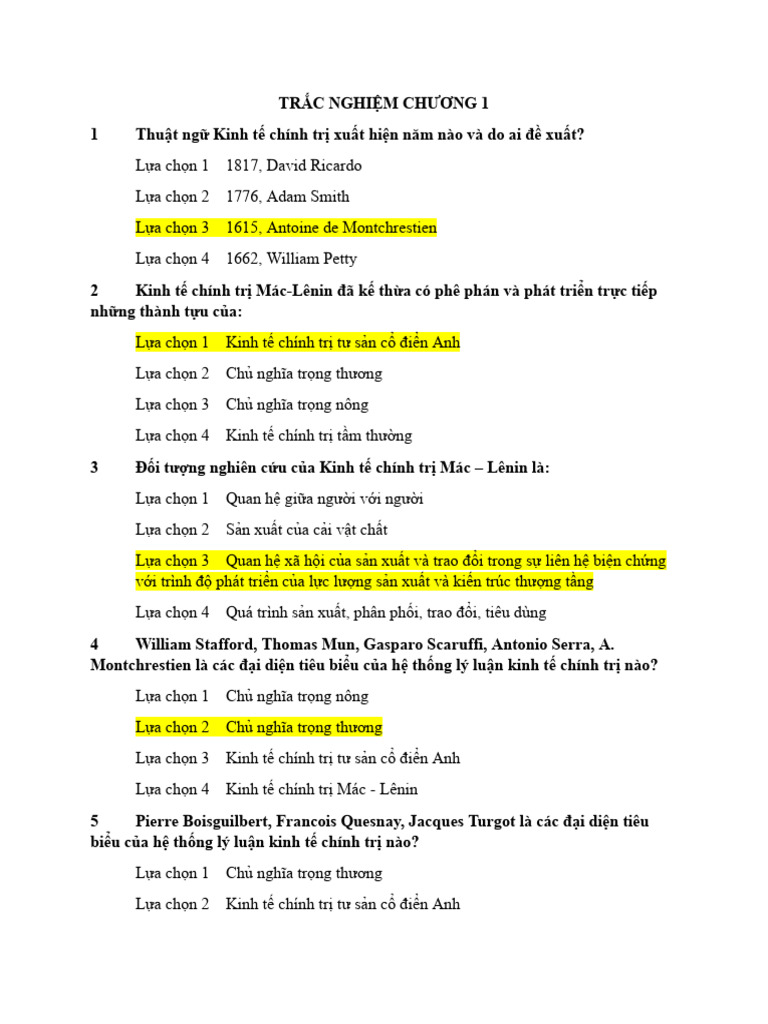 KTCT Mác Chương 1 | PDF