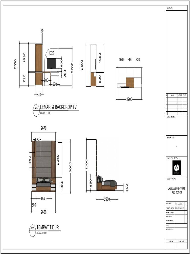 Lemari & Backdrop TV: SKALA 1: 100 | PDF